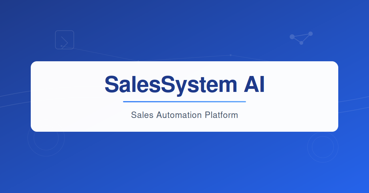 Sales System AI | The Autonomous Sales OS for Teams & Creators